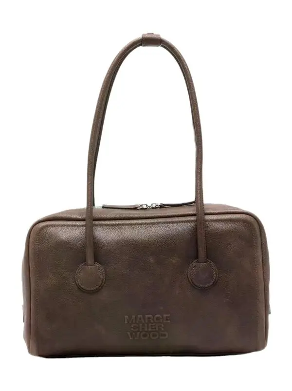 MARGESHERWOOD Logo-embossed Leather Shoulder Bag - Brown