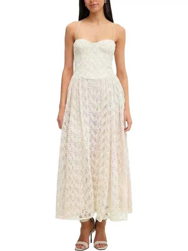 Bardot Estie Lace Overlay Maxi Dress - Neutrals