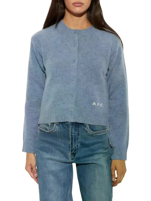 A.p.c. Logo Detail Cardigan - Blue