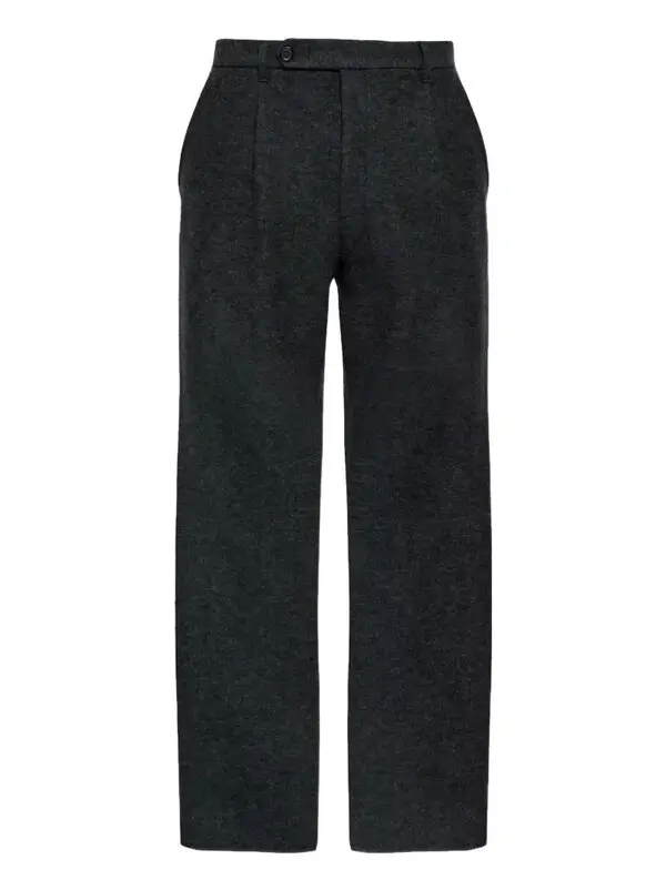JIL SANDER Pleated Felted Texture Trousers - Grey