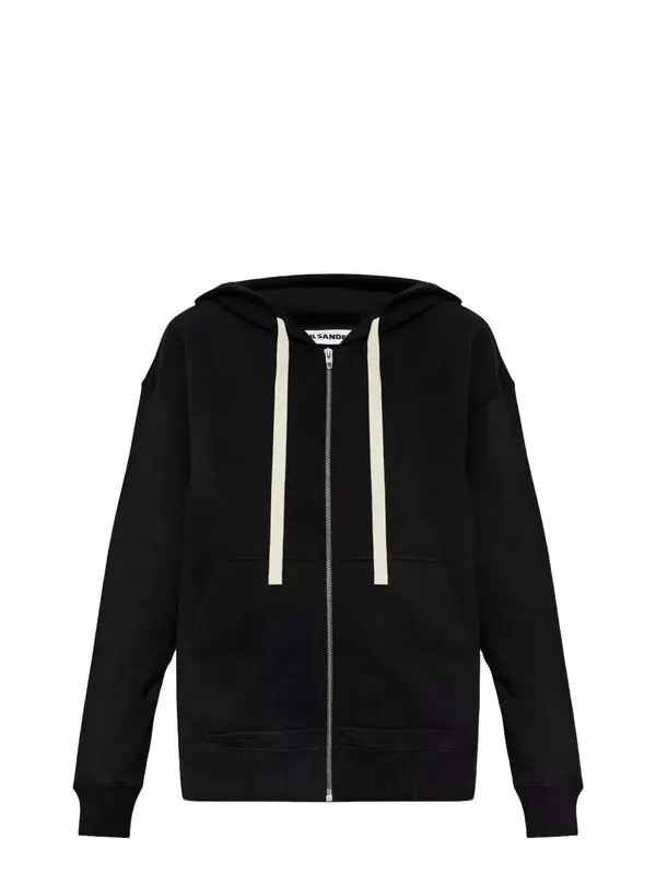 JIL SANDER Logo-print Zip-up Hoodie - Black