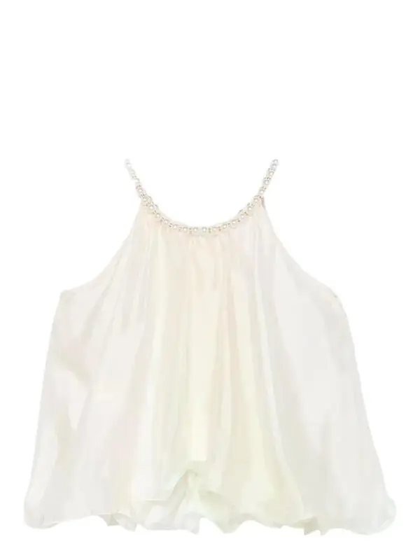 PAPER LACE Faux-pearl Embellished Layered Top - Neutrals
