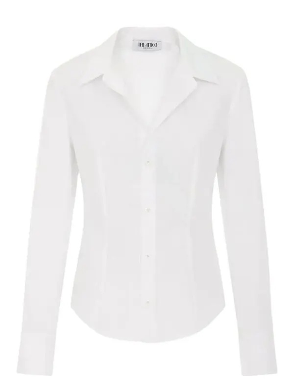 Attico Logo Embroidered Reinforced Shoulder Shirt - White