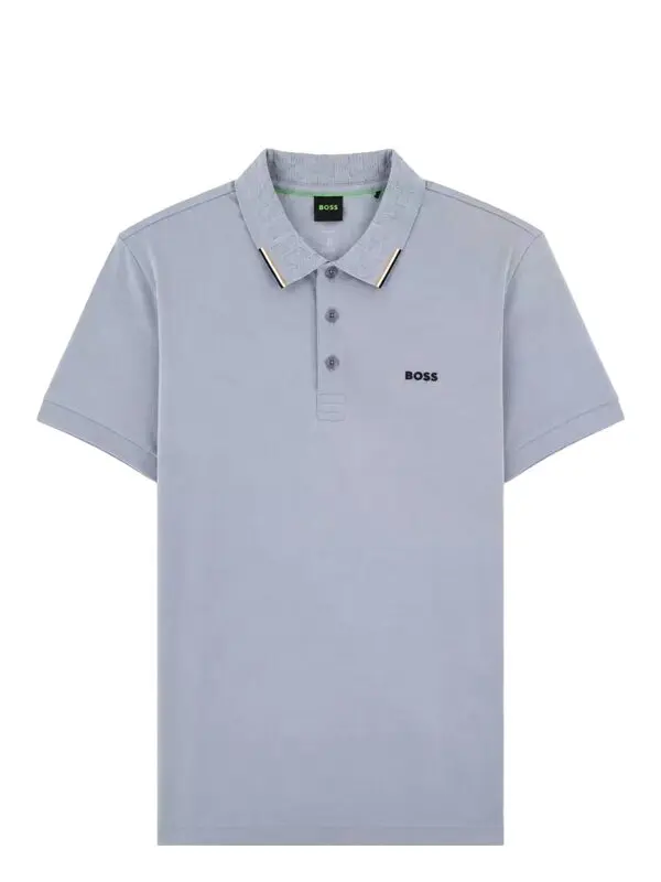 Hugo Boss Monogram-pattern Polo Shirt - Grey