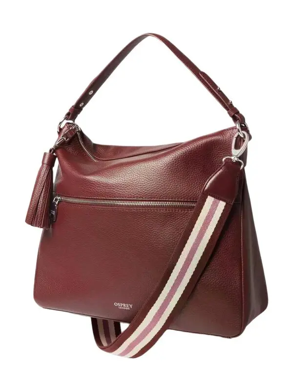 OSPREY The Stella Tassel-detail Grained-leather Shoulder Bag - Red