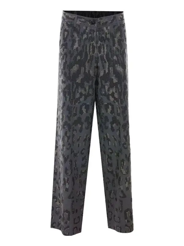 Pinko Strass-embellished Jeep Trousers - Grey