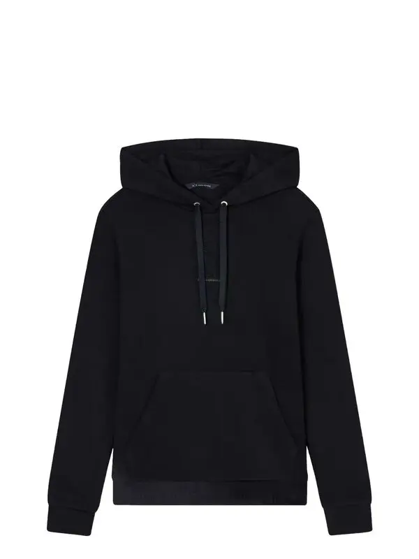 Armani Exchange Logo Embroidered Drawstring Hoodie - Blue
