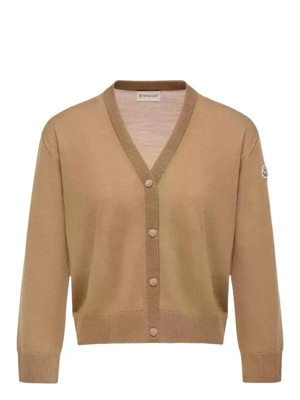 Moncler Logo Patch Button-up Cardigan - Neutrals