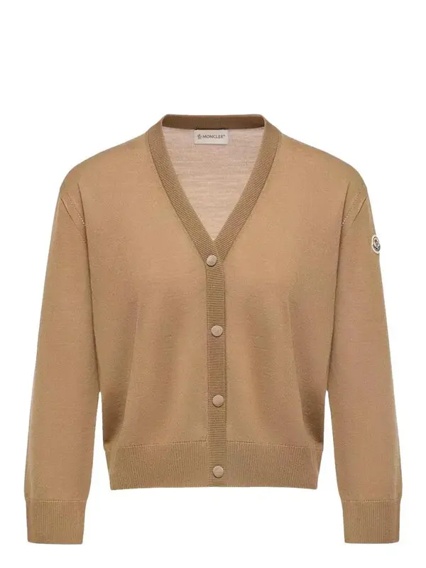 Moncler Logo Patch Button-up Cardigan - Neutrals