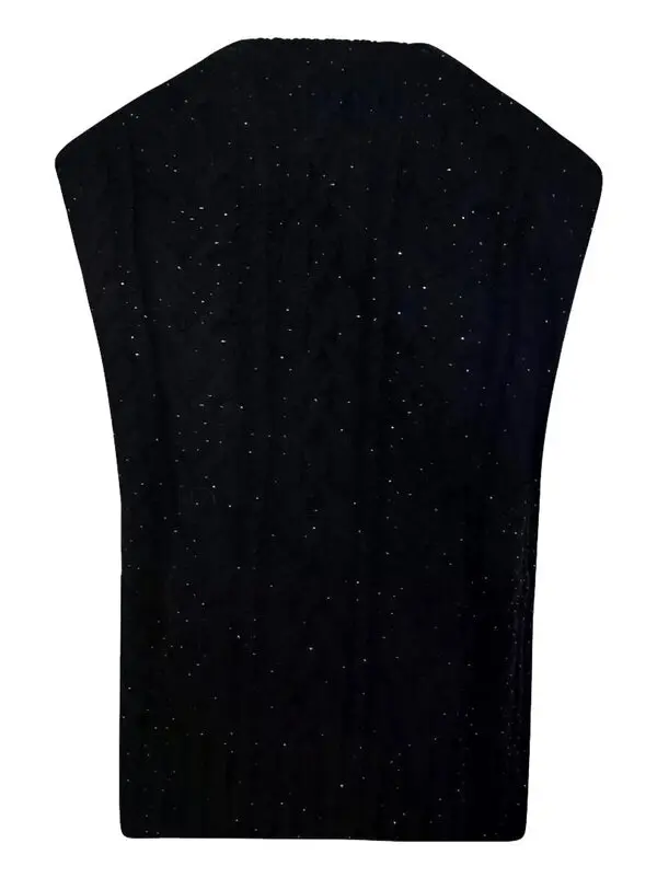 P.a.r.o.s.h Cable-knit Sequin Vest - Black