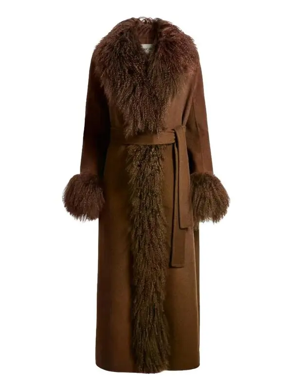 DUCIE Lola Removable Shearling Coat - Brown