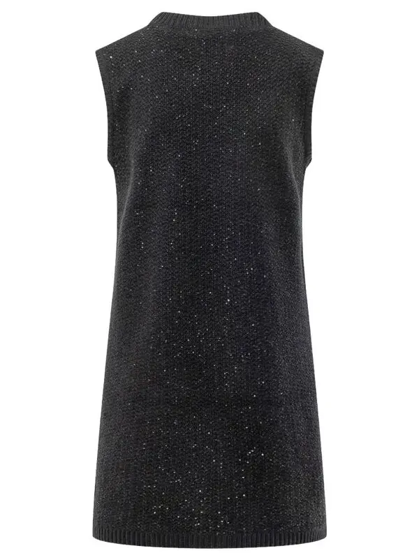 Fabiana Filippi Sequin-embellished Knitted Mini Dress - Black