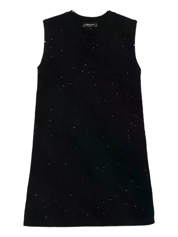 Fabiana Filippi Sequin-embellished Knitted Mini Dress - Black