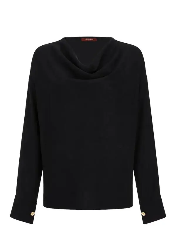 Max Mara Cowl-neck Button-cuff Blouse - Black