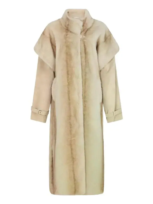 DUCIE Harper Suede-panel Coat - Neutrals