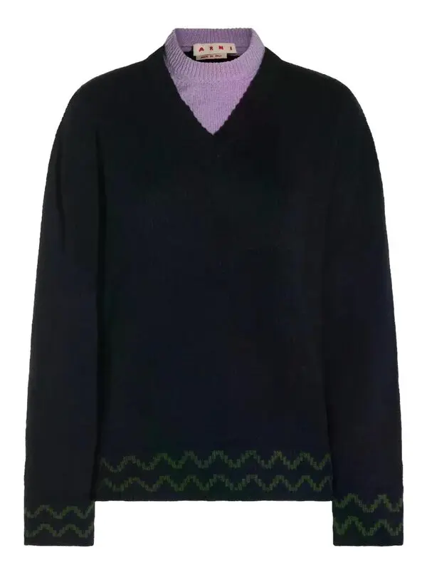 Marni Layered Neck Sweater - Blue
