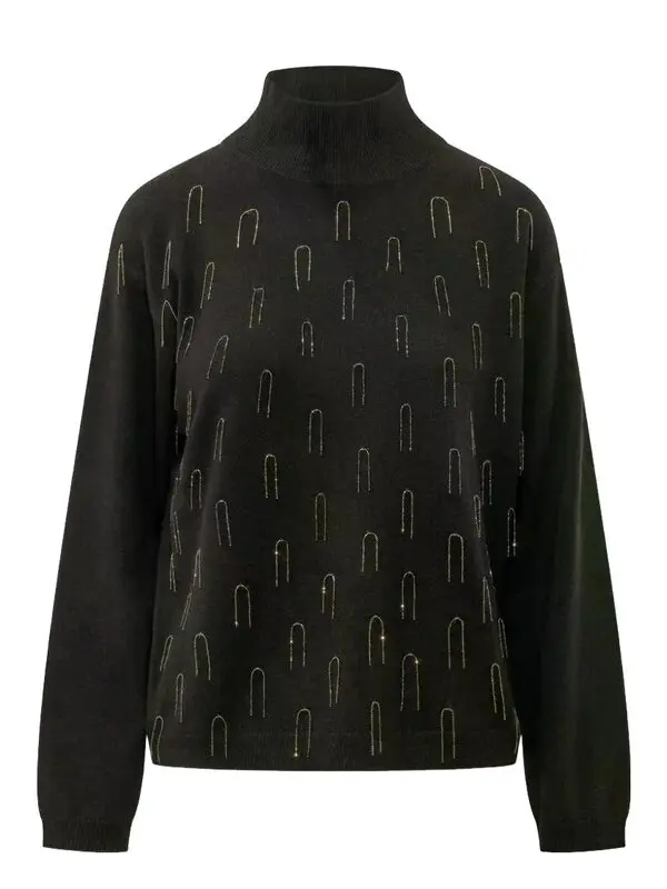 Fabiana Filippi High-neck Embellished Sweater - Brown