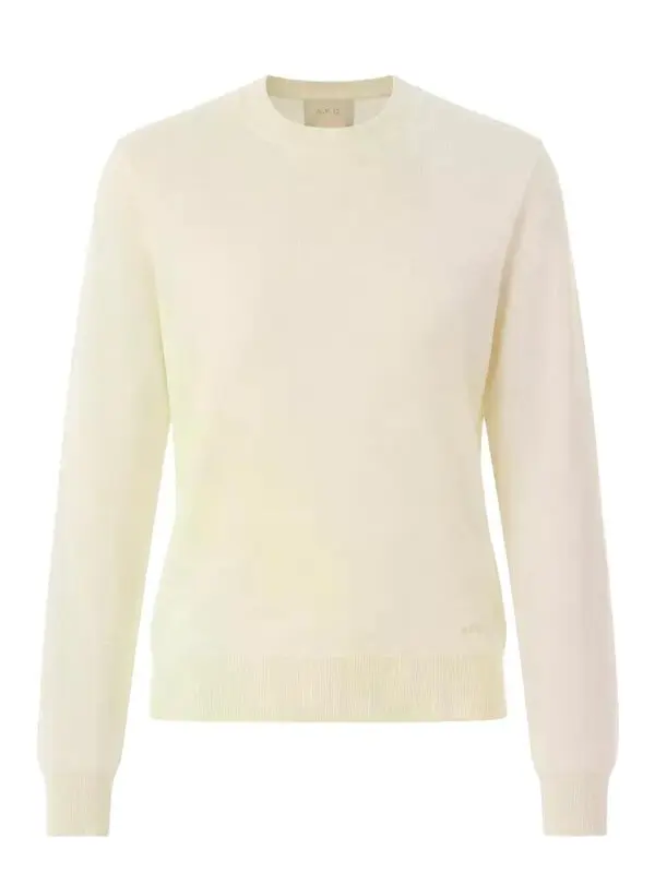 A.p.c. Philomena Embroidered Logo Crew Neck Sweater - Neutrals