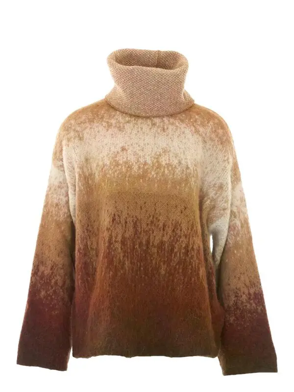 Liu Jo High-neck Sweater With Ombre Effect - Brown