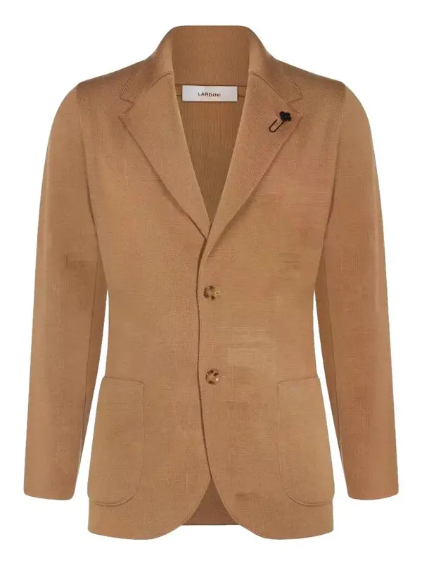 LARDINI Notched-lapel Wool Jacket - Brown