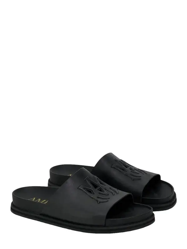 Amiri Ma Leather Slides - Black