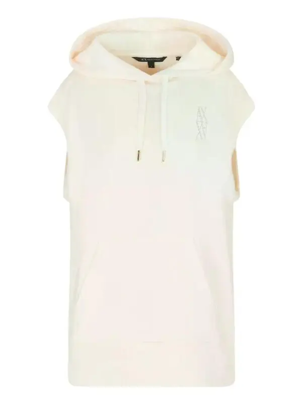 Armani Exchange Logo-detail Sleeveless Hoodie - Neutrals