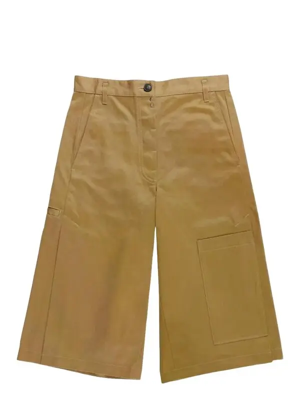 LA FETICHE Laura Patch-pocket Side-slit Shorts - Neutrals