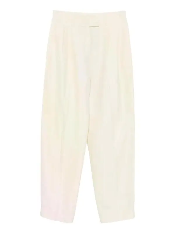 Liviana Conti Pleated Straight-leg Trousers - Neutrals
