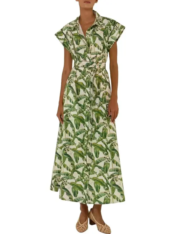 PALM. NOOSA Siren Palm-leaf Midi Dress - Neutrals