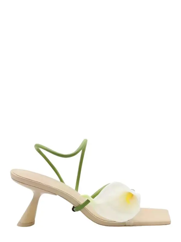 Cult Gaia Ria Flower-detail Heeled Sandals - Neutrals