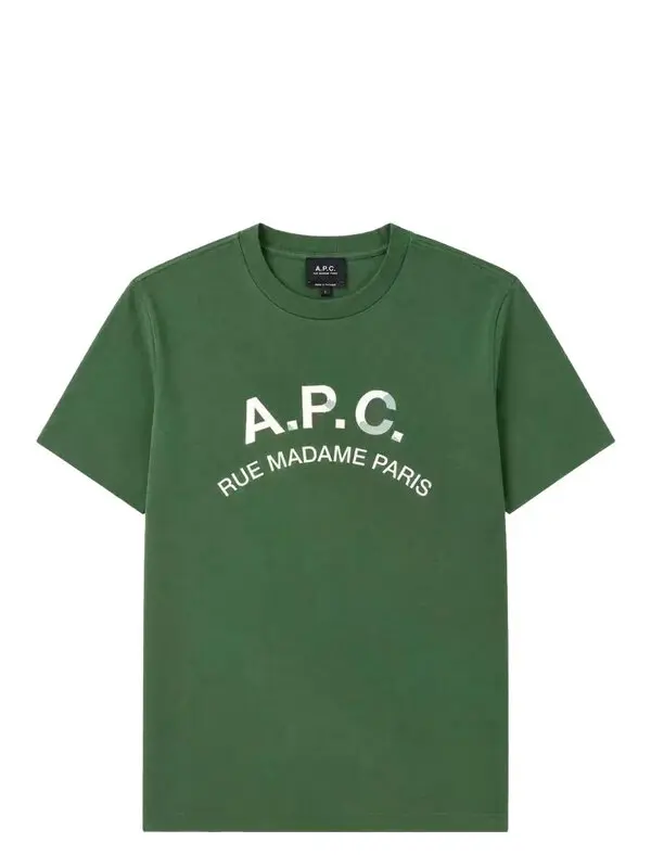 A.p.c. Logo-print Cotton T-shirt - Green