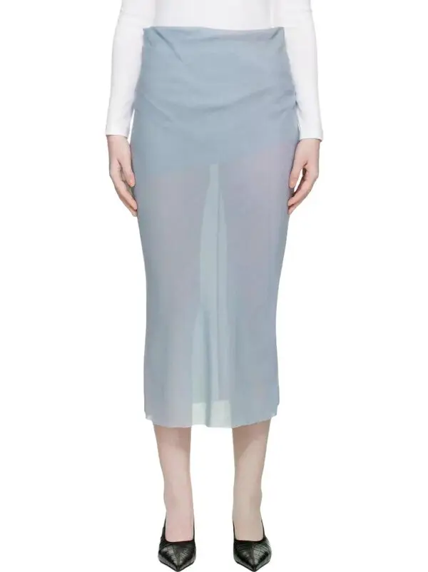 RIER Bias-draped Midi Skirt - Blue