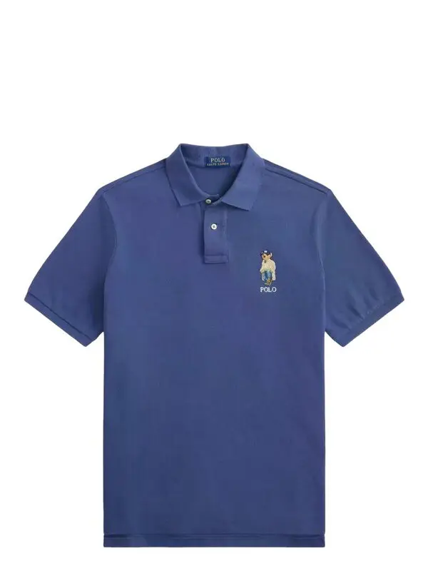 Polo Ralph Lauren Polo Bear Embroidered Polo Shirt - Blue