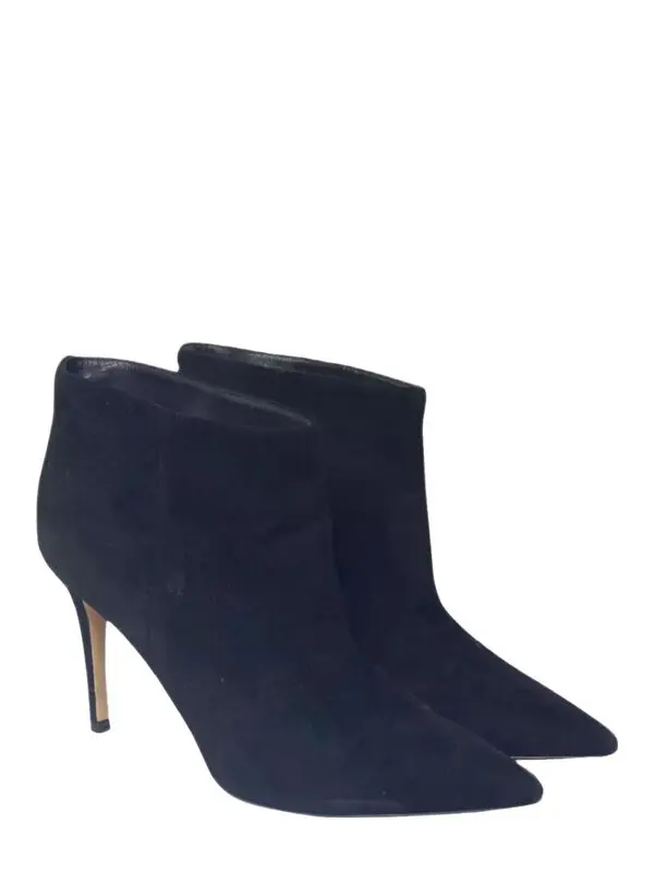 GIANVITO ROSSI Suede Pointed-toe Stiletto Ankle Boots - Black