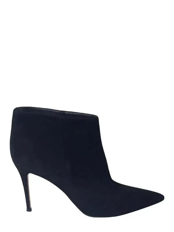 GIANVITO ROSSI Suede Pointed-toe Stiletto Ankle Boots - Black