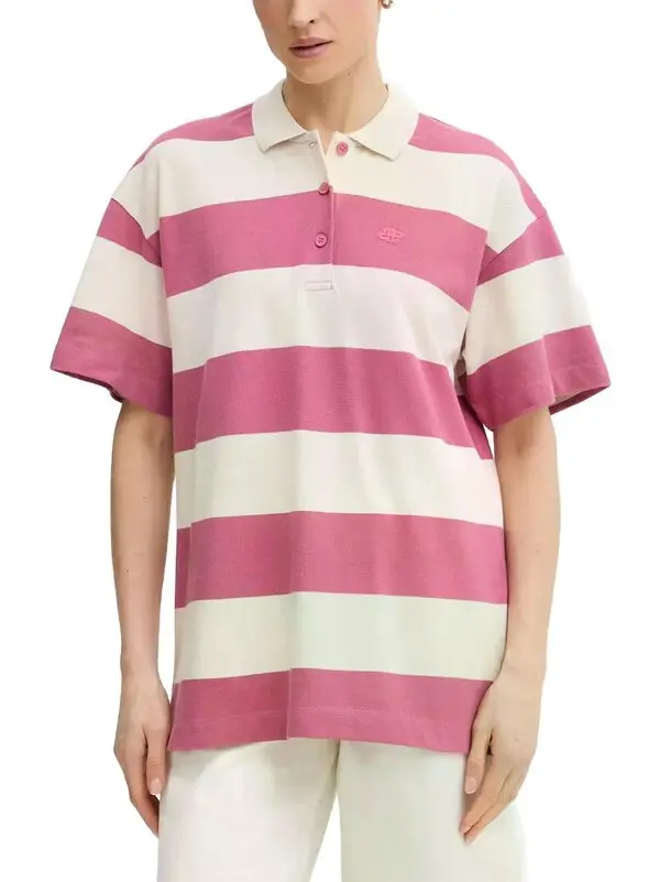 Munthe Baelfire Striped Short-sleeved Polo Shirt - Pink