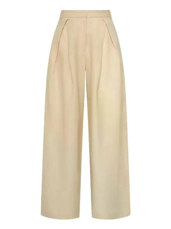 Faithfull The Brand Sofia Pleated Palazzo Pants - Neutrals