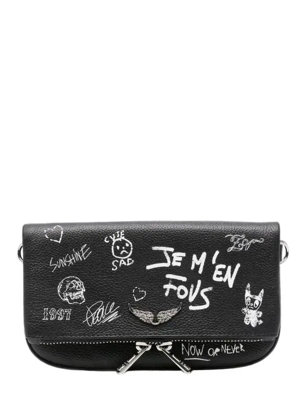 Zadig&Voltaire Mini Rock Graffiti Clutch Bag - Black