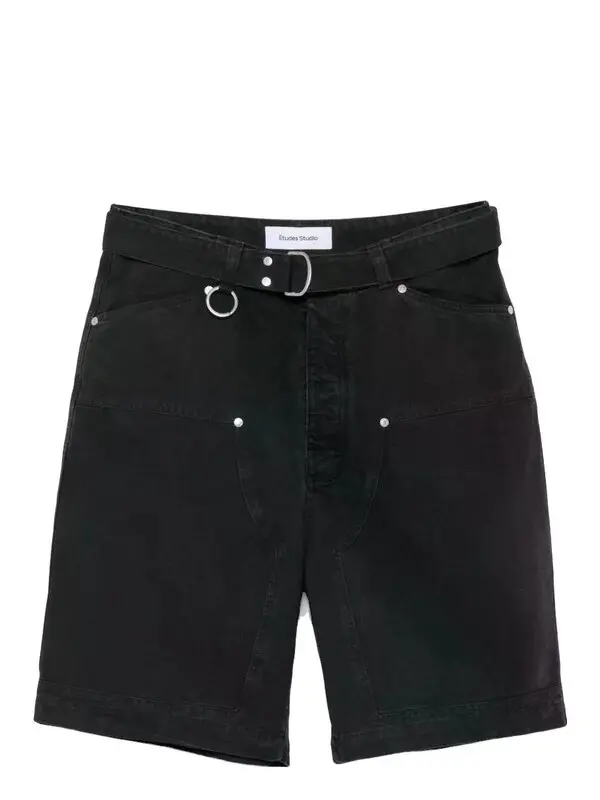 Études Studio Belted Carpenter Shorts - Black