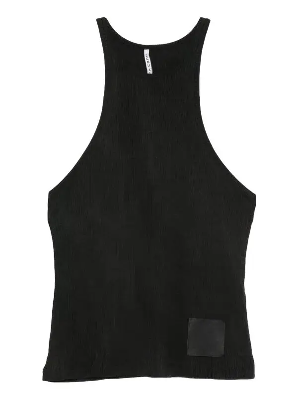 Liviana Conti Ribbed-knit Racerback Top - Black