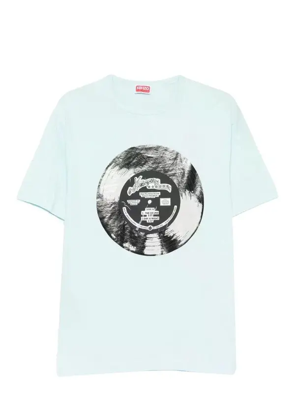 Kenzo Short-sleeve Vinyl-print T-shirt - Blue