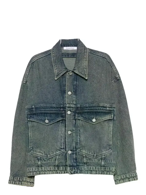 Études Studio Frayed-detail Denim Jacket - Blue
