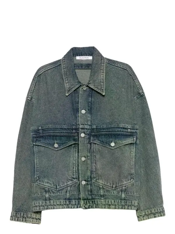 Études Studio Distressed Denim Jacket With Frayed Detailing - Blue