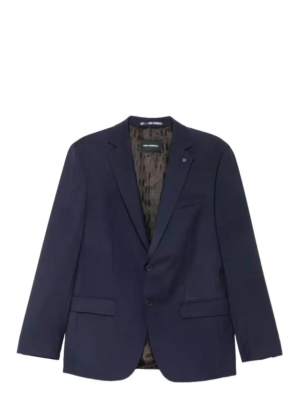 Karl Lagerfeld Single-breasted Buttoned Blazer - Blue