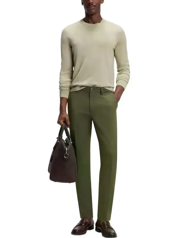 BOSS Slim-fit Trousers With Welt Pockets - Green