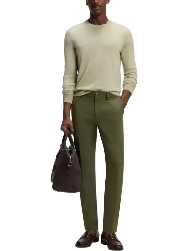 BOSS Slim-fit Trousers With Welt Pockets - Green