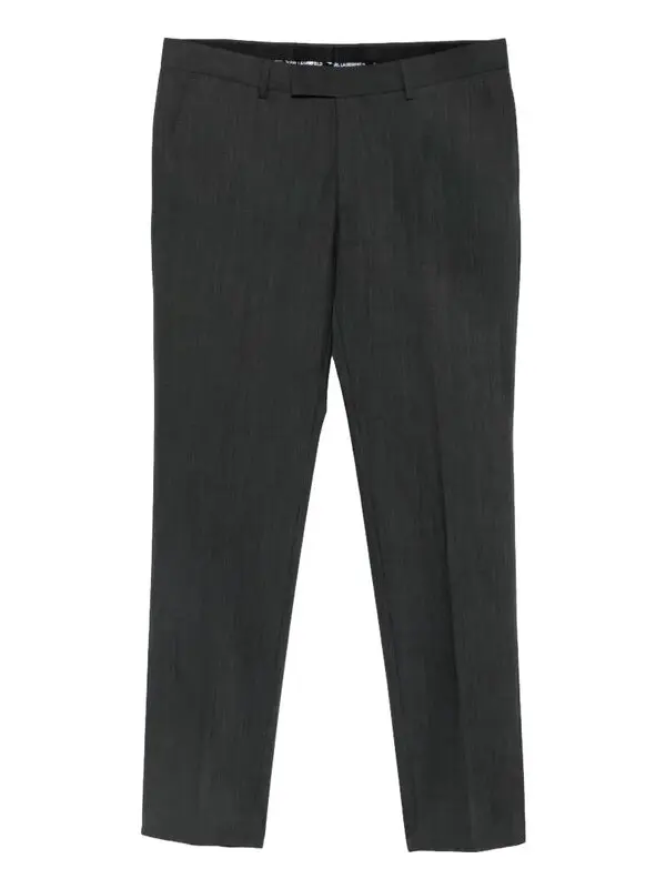 Karl Lagerfeld Pressed-crease Tailored Trousers - Grey