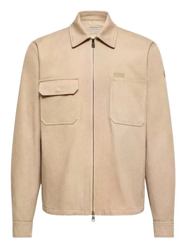 Moncler Zip-up Chest-pocket Shirt Jacket - Neutrals