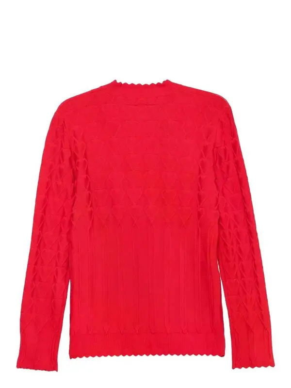 Moschino Scalloped Edge Crew Neck Sweater - Red