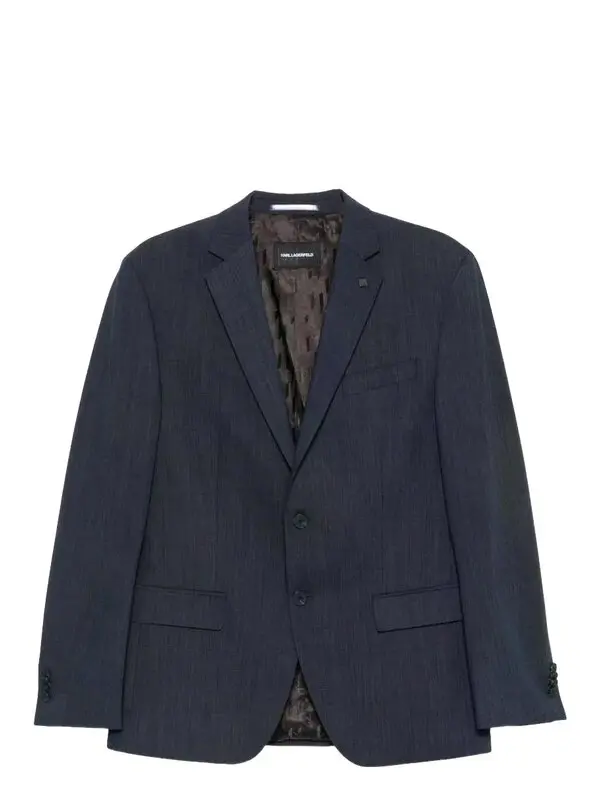 Karl Lagerfeld Single-breasted Notch-lapel Blazer - Blue
